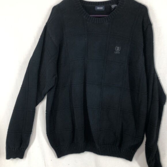 Izod | Sweaters | Vintage Izod Sweater Mens Xxl Dark Blue Block Stitch ...